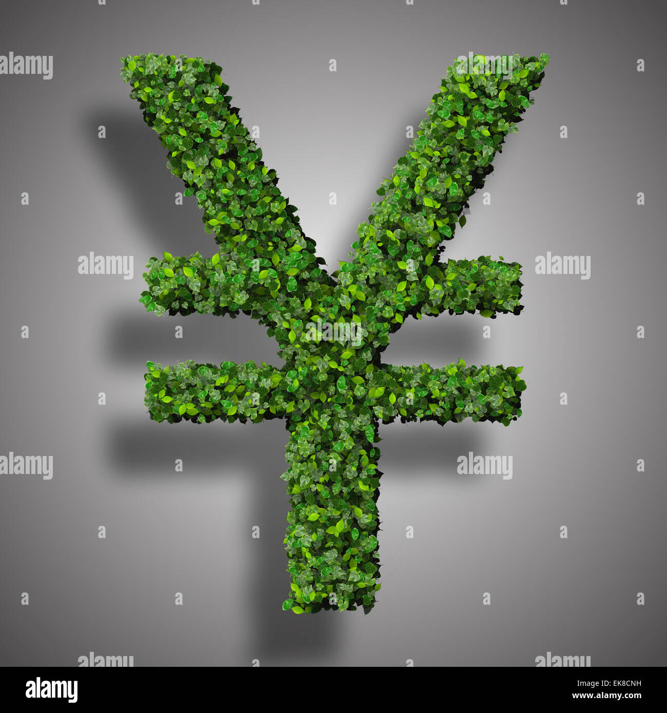 n (currency) symbol or sign made from green leaves isolated on white ...