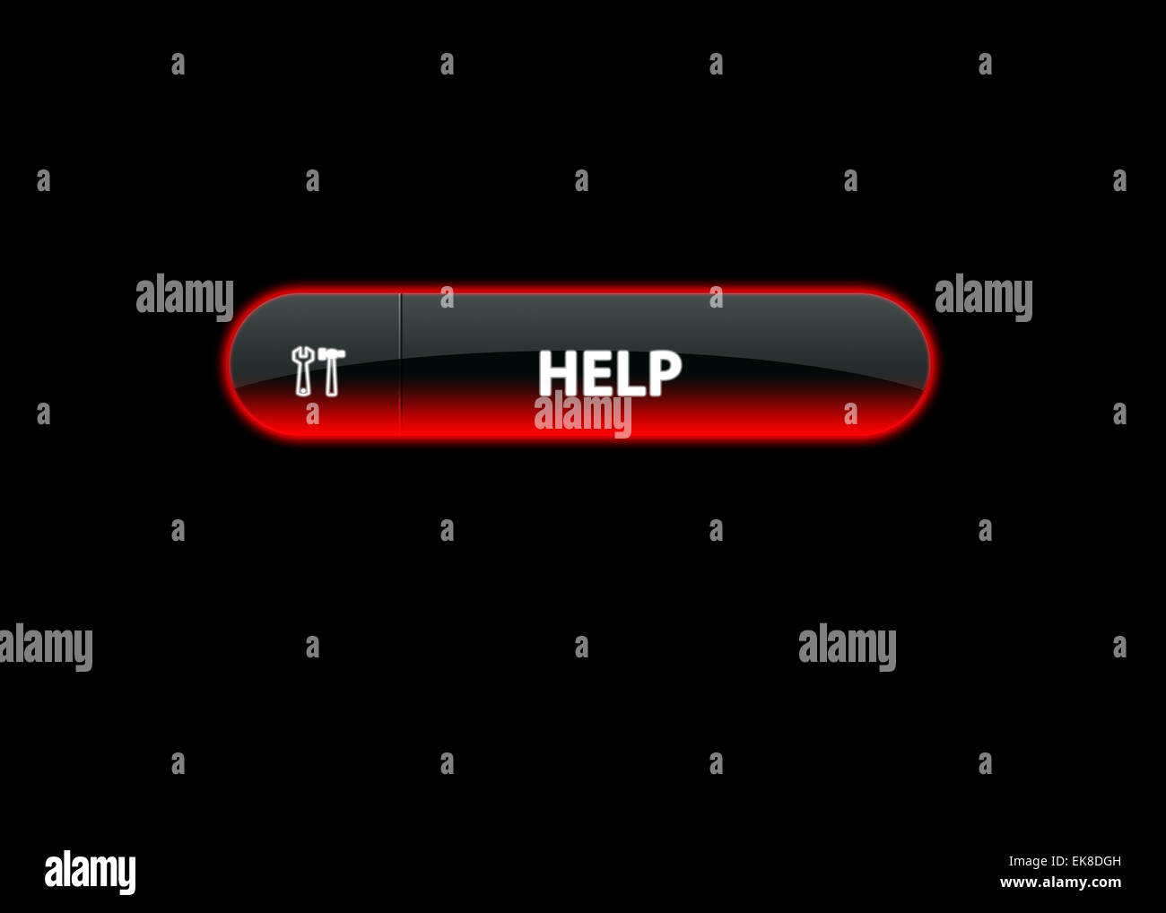 ren neon button help Stock Photo - Alamy