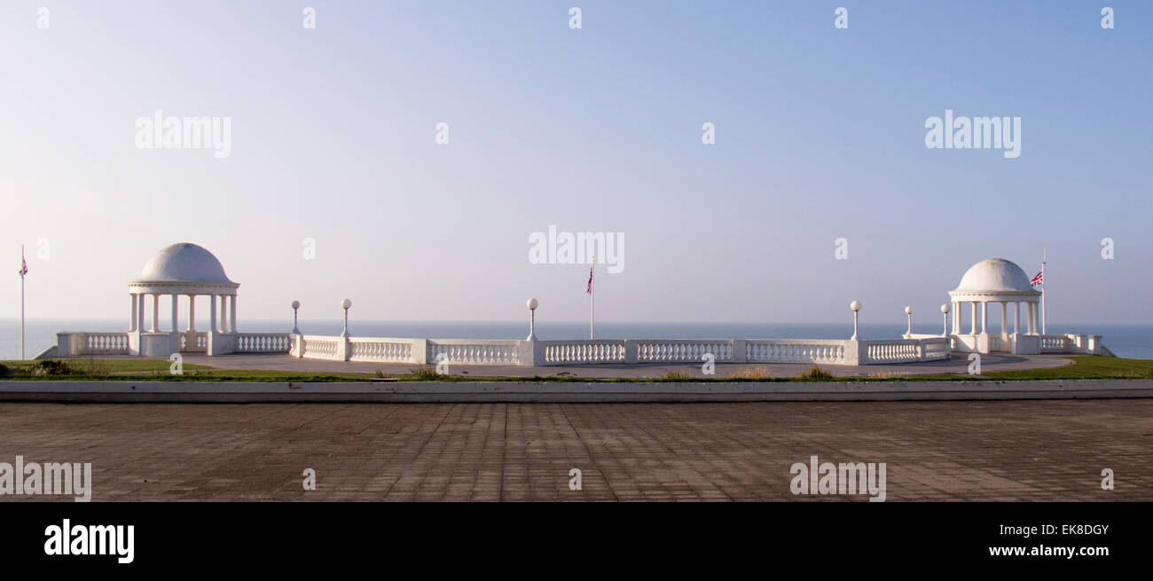 The twin cupolas on the promenade at the De La Warr Pavilion Bexhill on ...