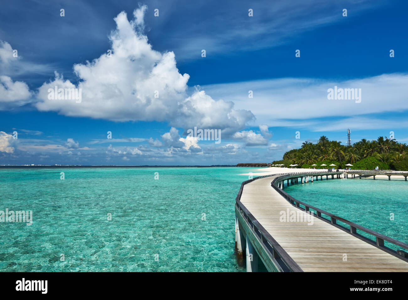 Beautiful beach with jetty Stock Photo - Alamy