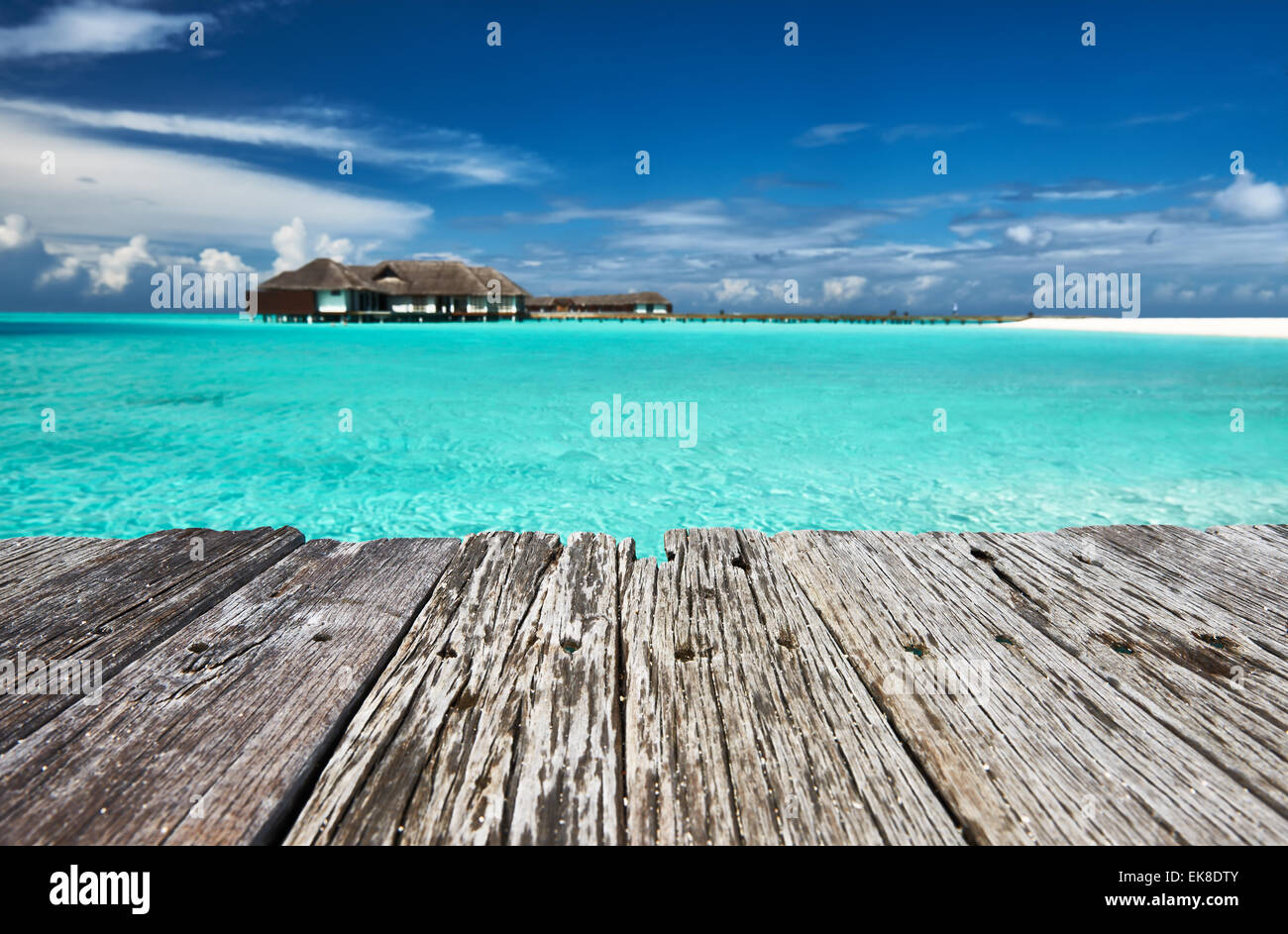 Beautiful beach with jetty Stock Photo - Alamy