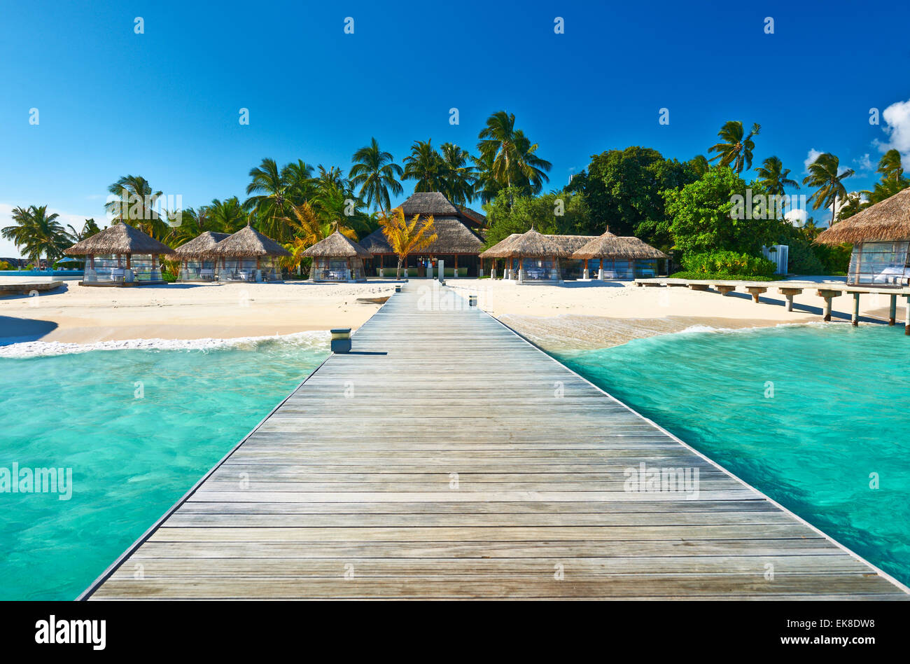 Beautiful beach with jetty Stock Photo - Alamy