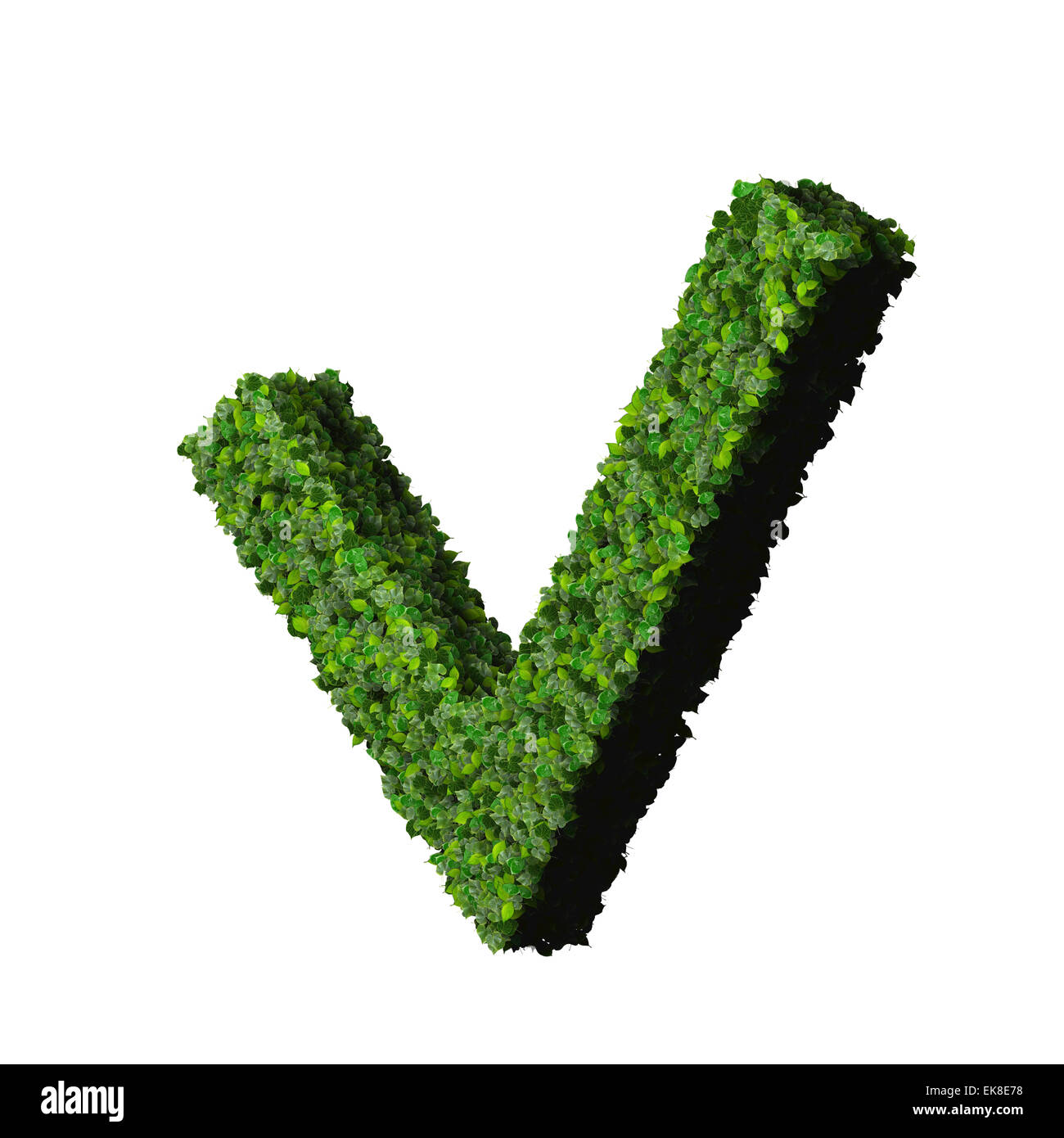 Approved, ok, like, eco sign made from green leaves isolated on ...