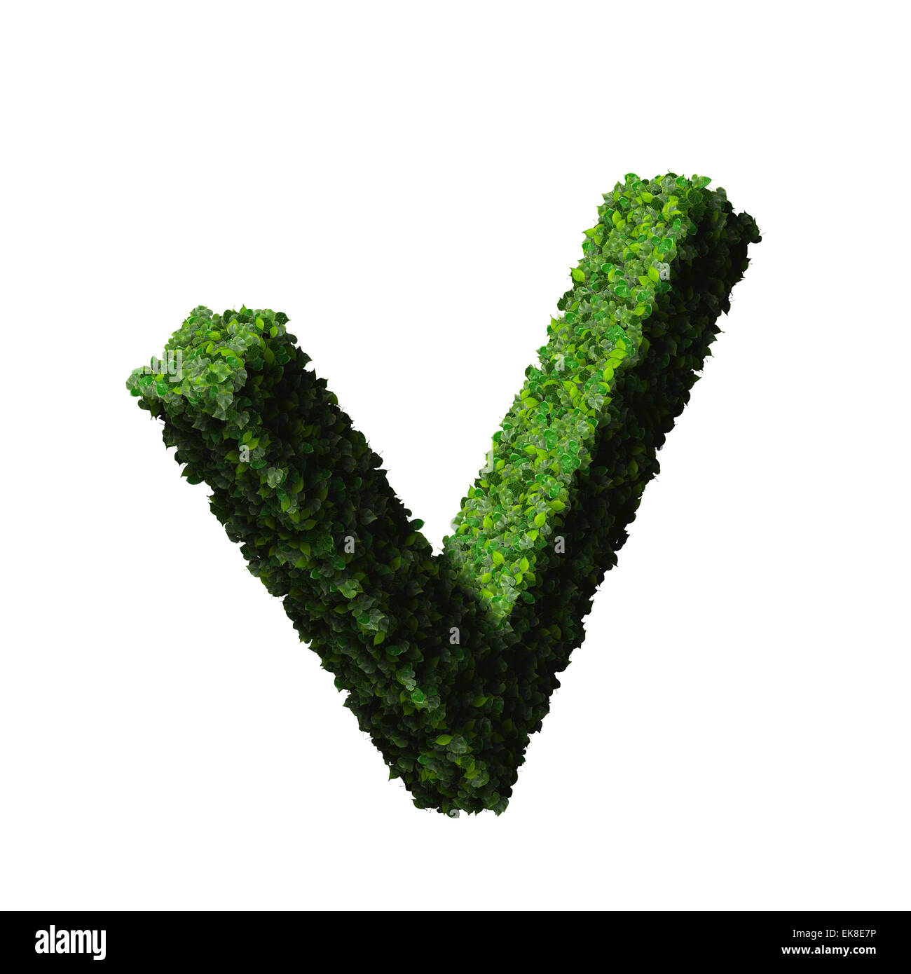 Approved, ok, like, eco sign made from green leaves isolated on ...