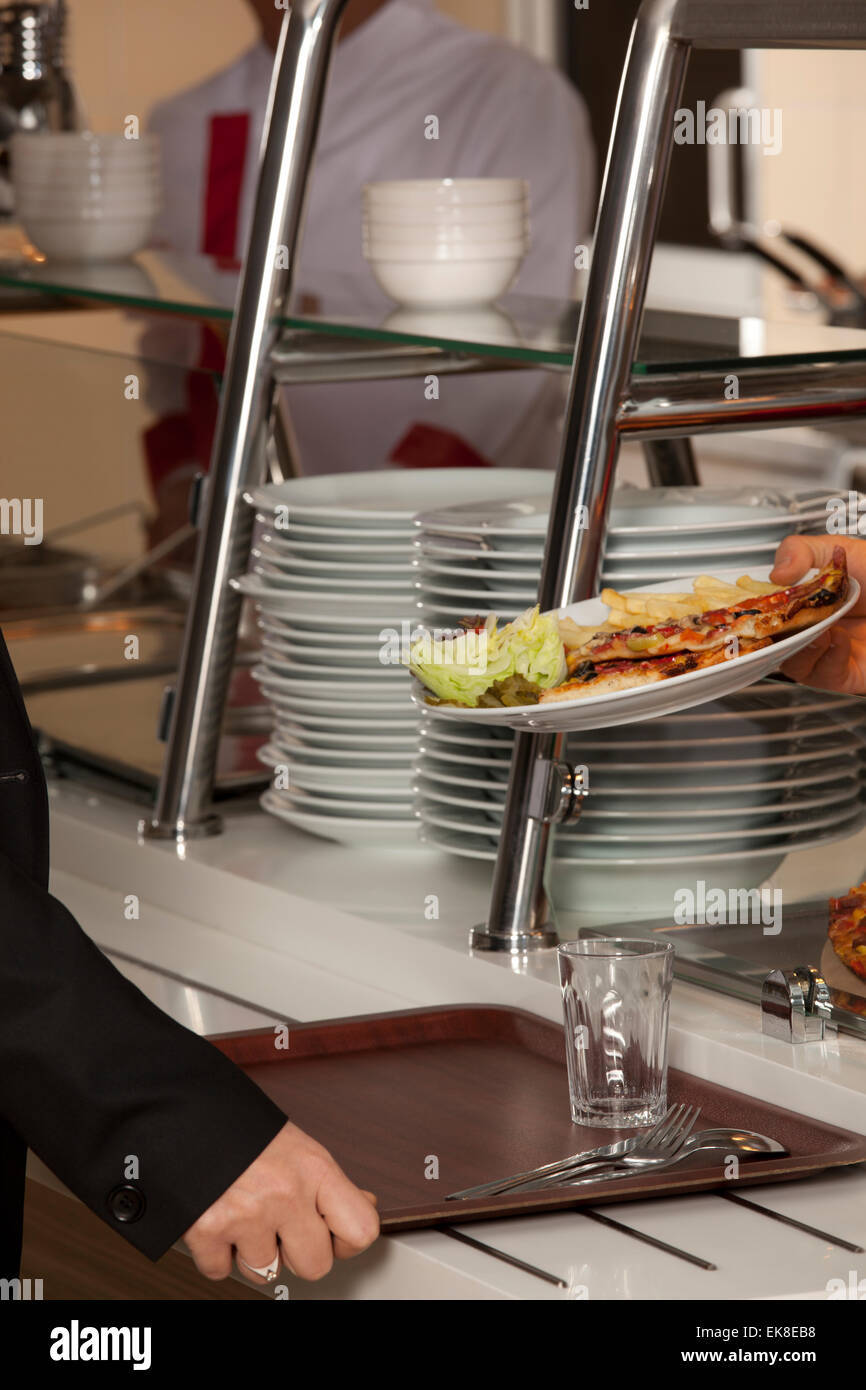 Canteen self service food display plate hi-res stock photography and ...