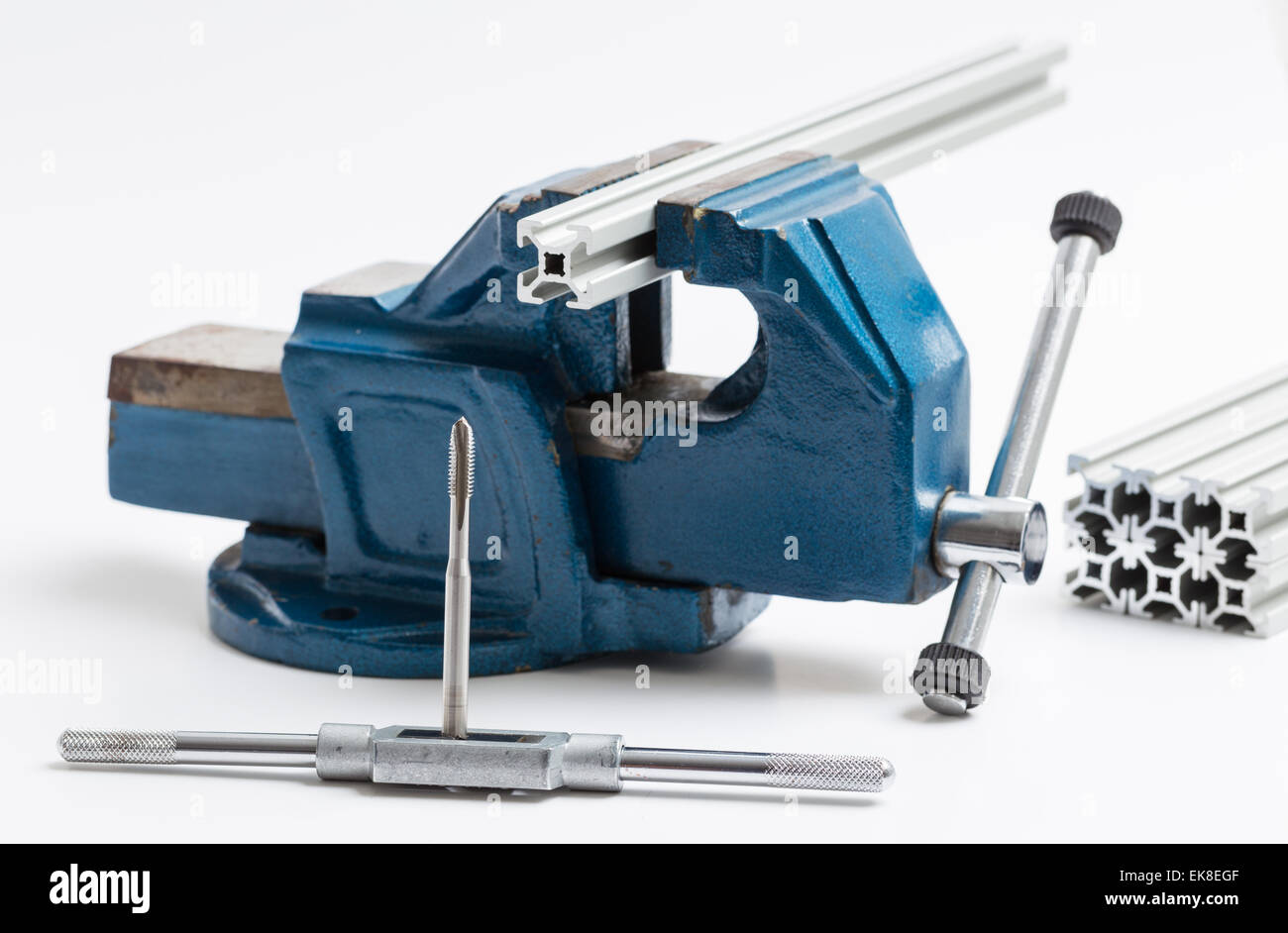 Thread cutting with a vise and taps Stock Photo - Alamy
