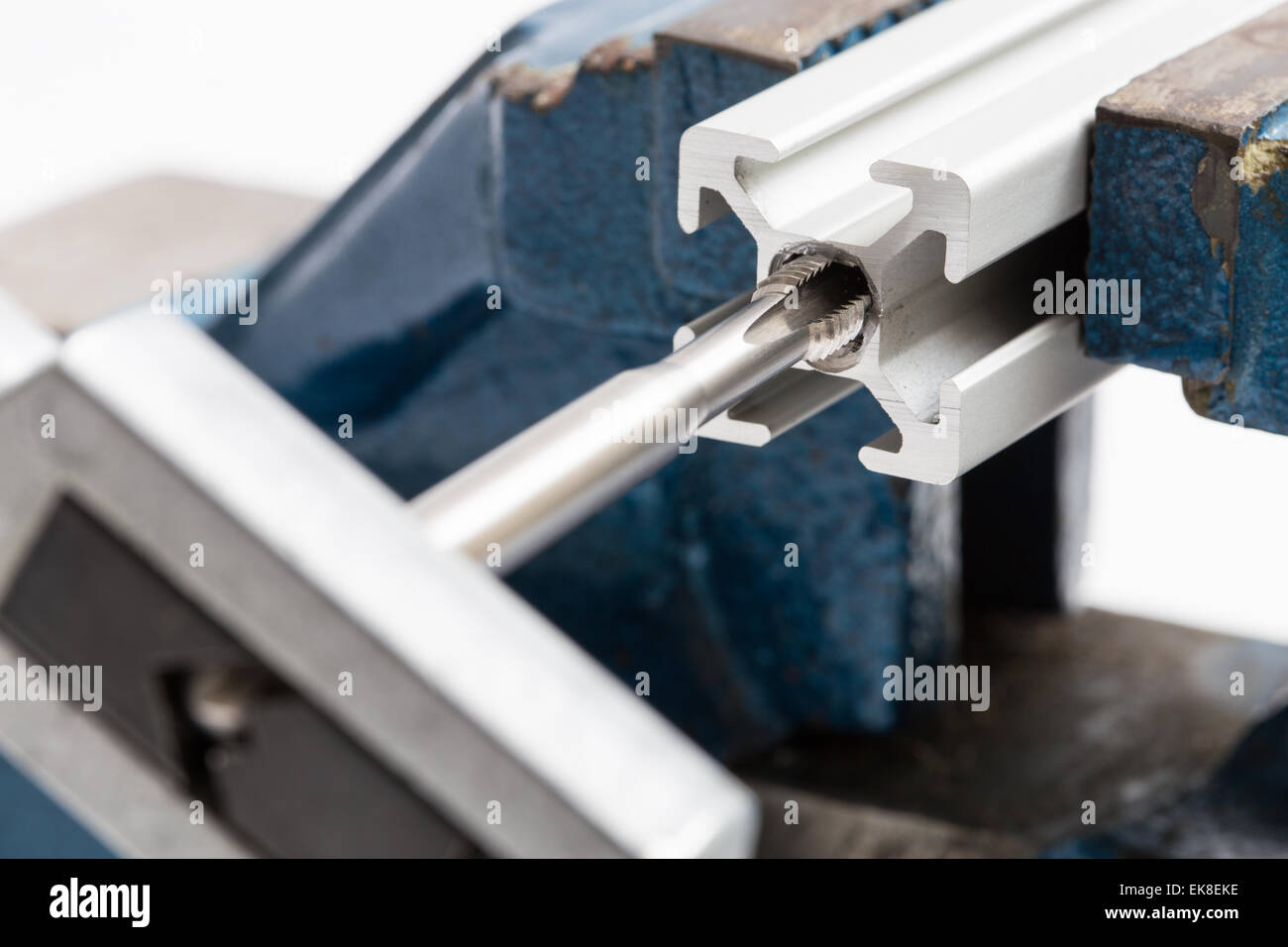 Thread cutting with a vise and taps Stock Photo - Alamy