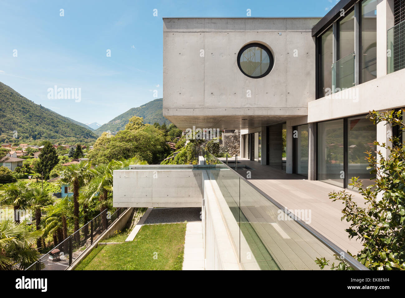 House, modern architecture, long terrace, outdoor Stock Photo - Alamy