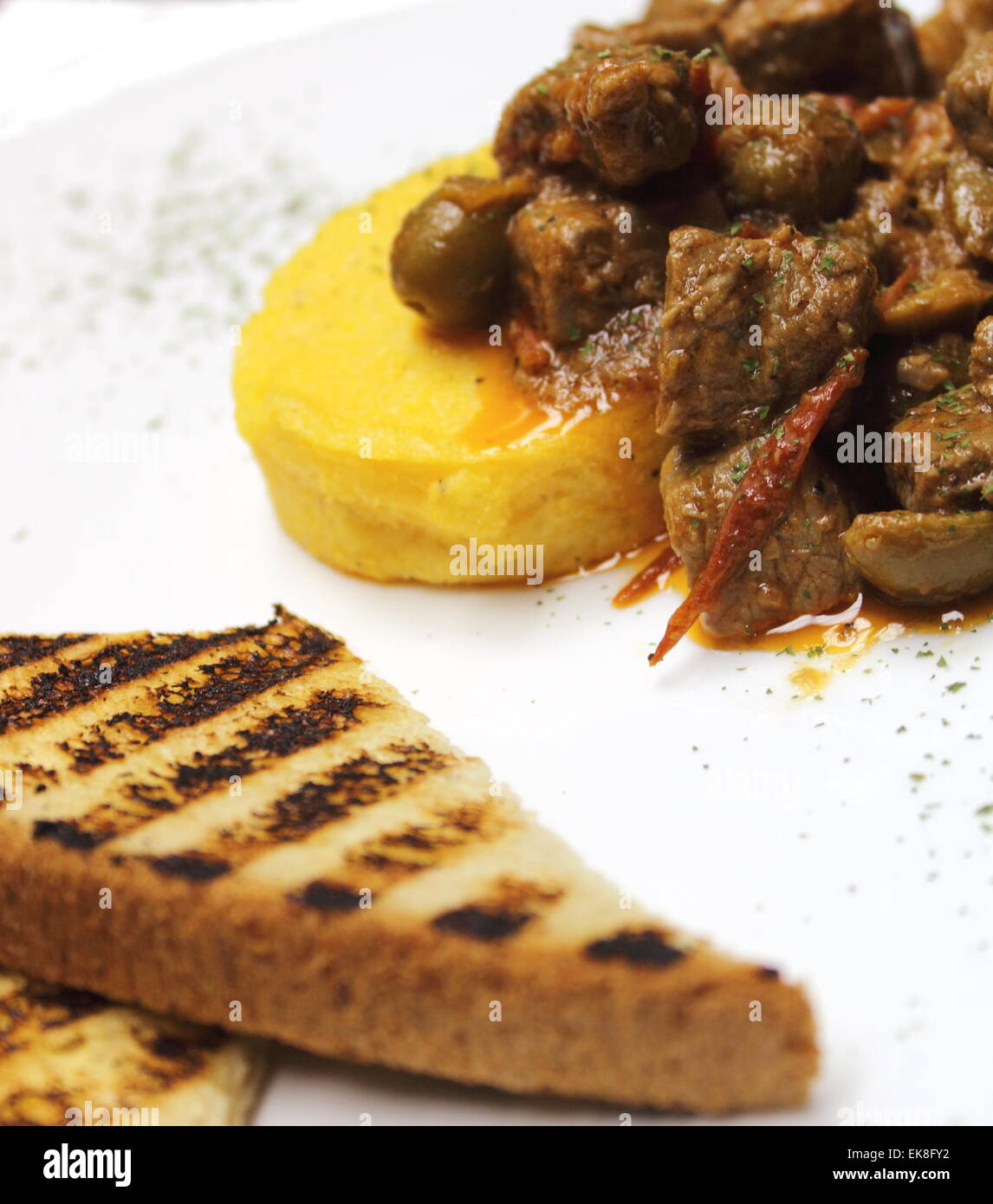 Meat, fried bread Stock Photo - Alamy