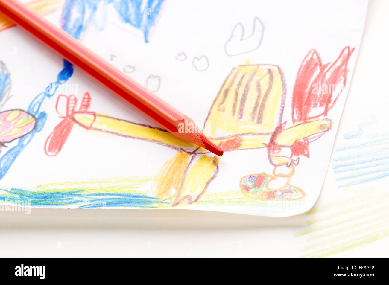 pencil and child drawing Stock Photo - Alamy
