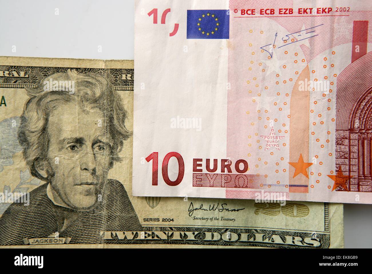 Dollar versus euro notes hi-res stock photography and images - Alamy