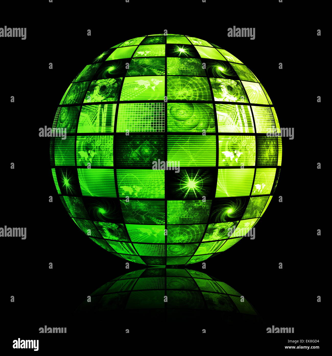 Green Futuristic Digital TV Background Stock Photo - Alamy