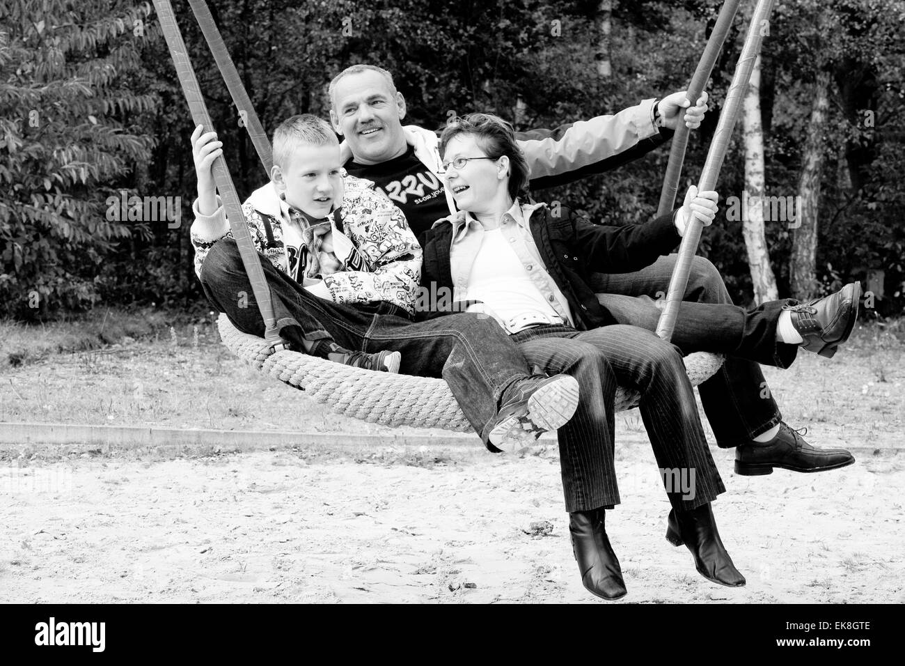 Having fun family Black and White Stock Photos & Images - Alamy