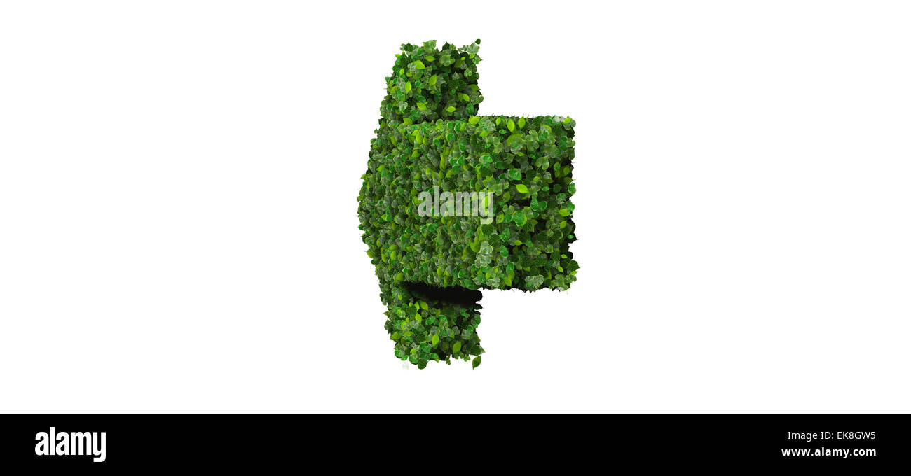 Arrow made from green leaves isolated on background. 3D render Stock ...