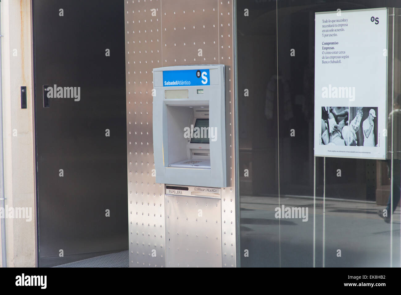 ATM machine at Banco Sabadell bank in Andalusia Spain Stock Photo - Alamy