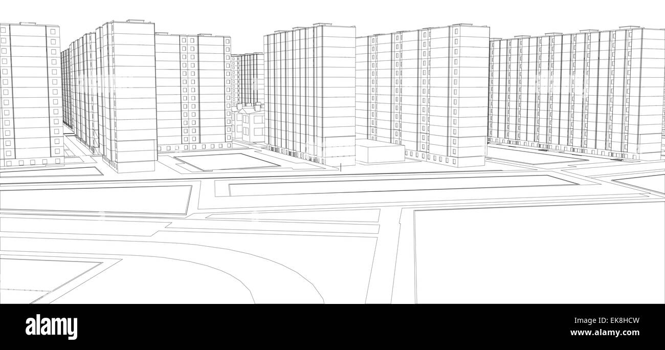 Wire-frame buildings. Vector Stock Photo - Alamy