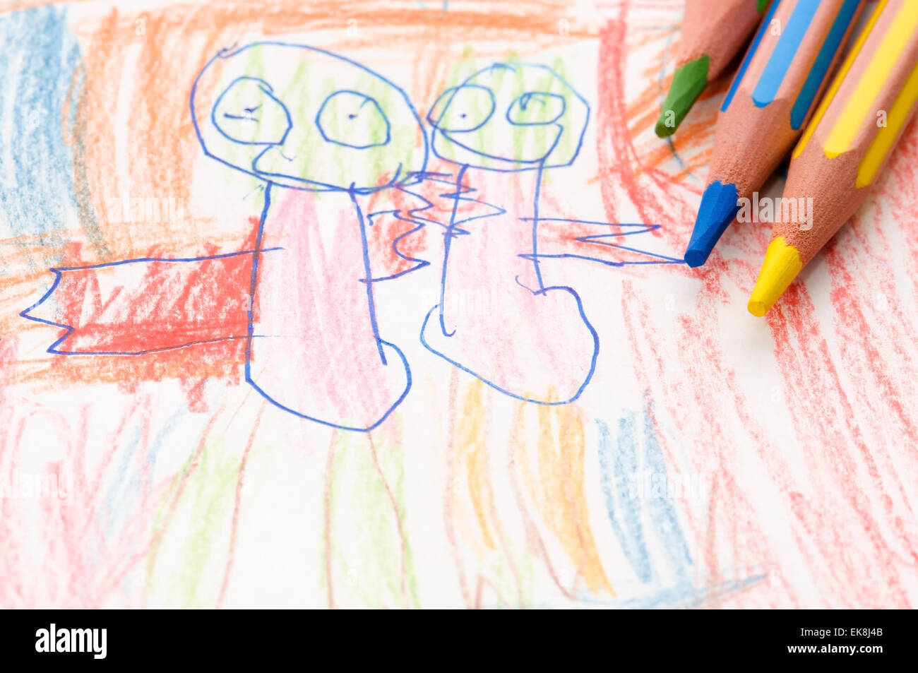 pencil and child drawing Stock Photo - Alamy