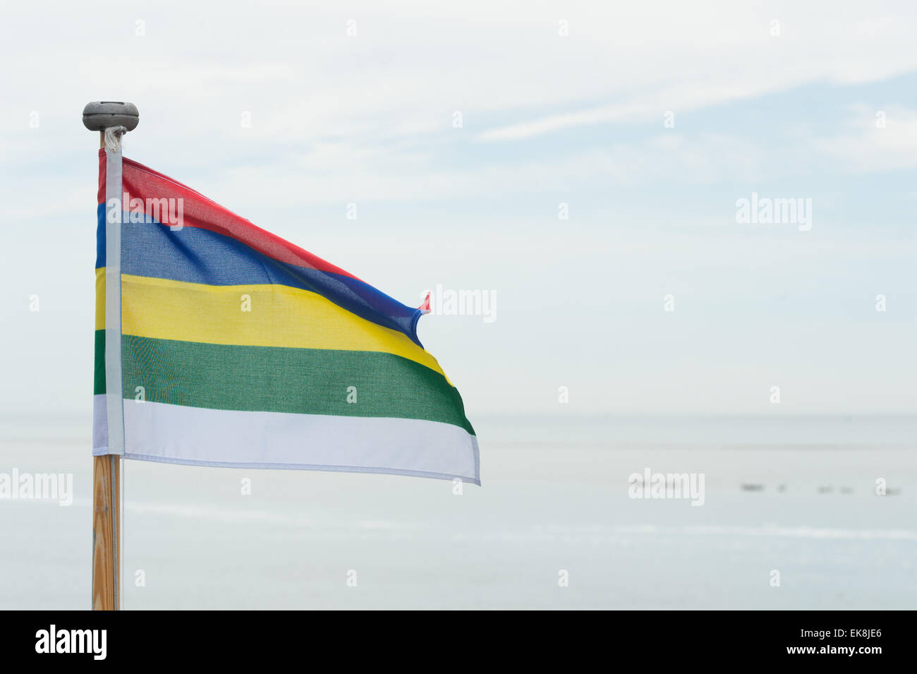 Flag Dutch wadden island Terschelling at the sea Stock Photo - Alamy