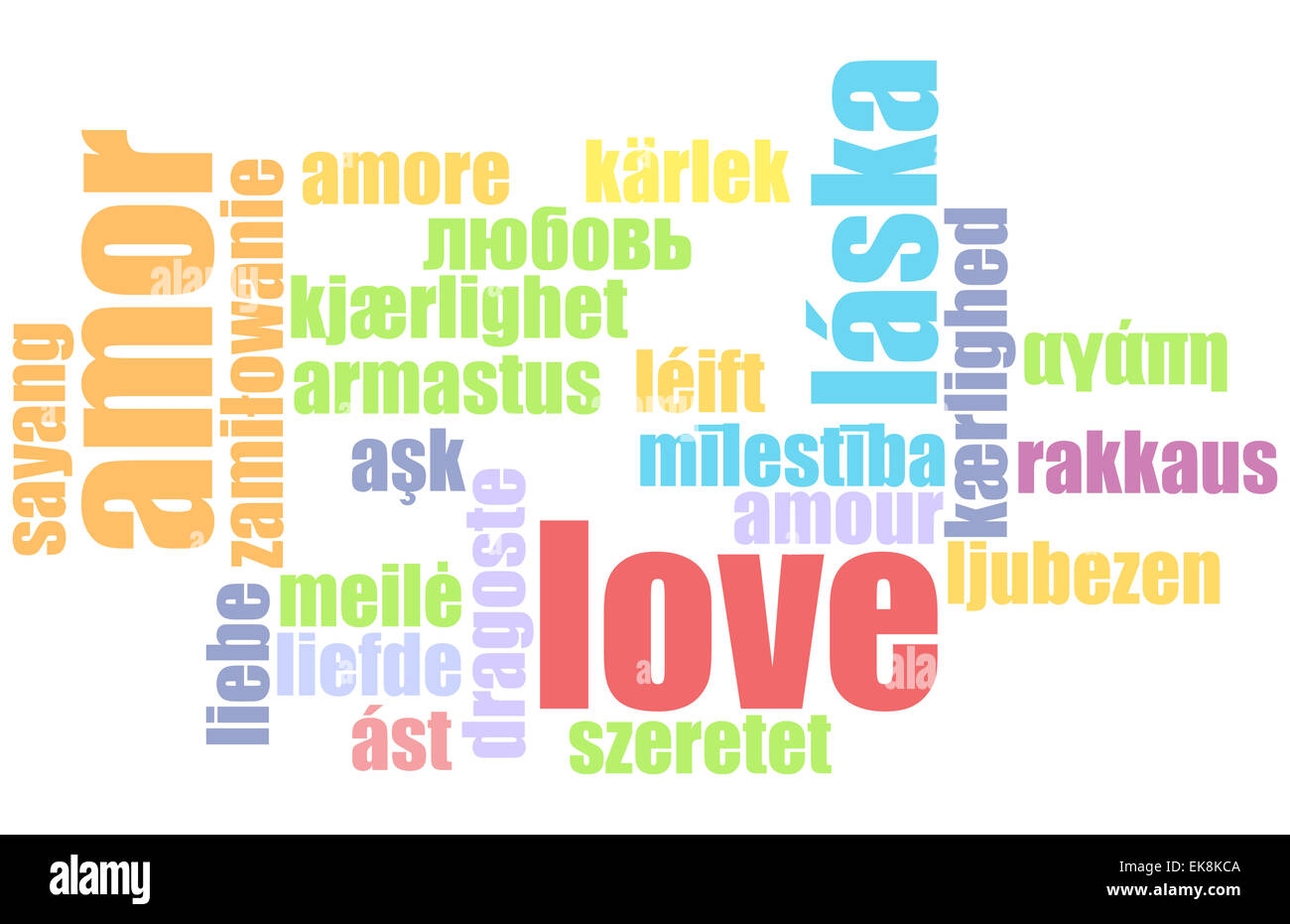 Love in Many Languages Stock Photo - Alamy