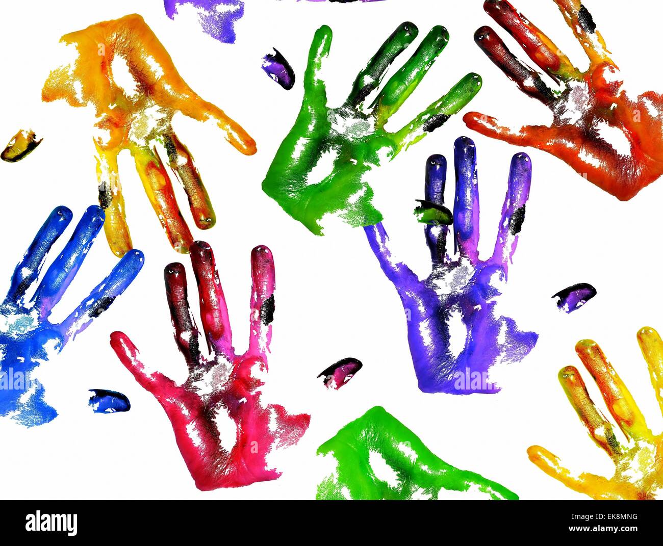 Blue handprints hi-res stock photography and images - Alamy