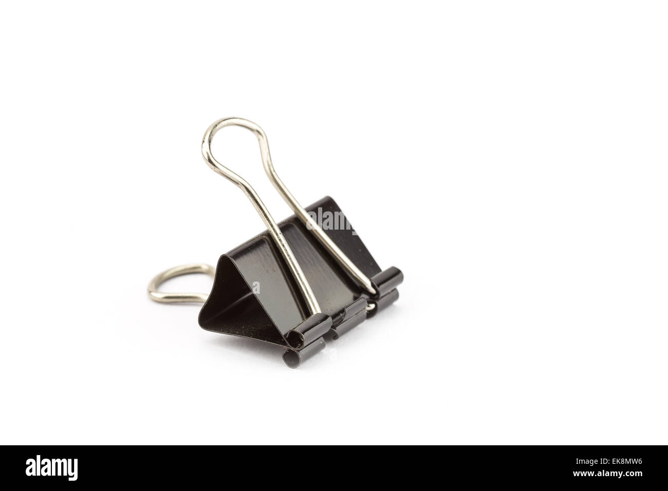 Close up Black Paper clip isolated on white background Stock Photo - Alamy