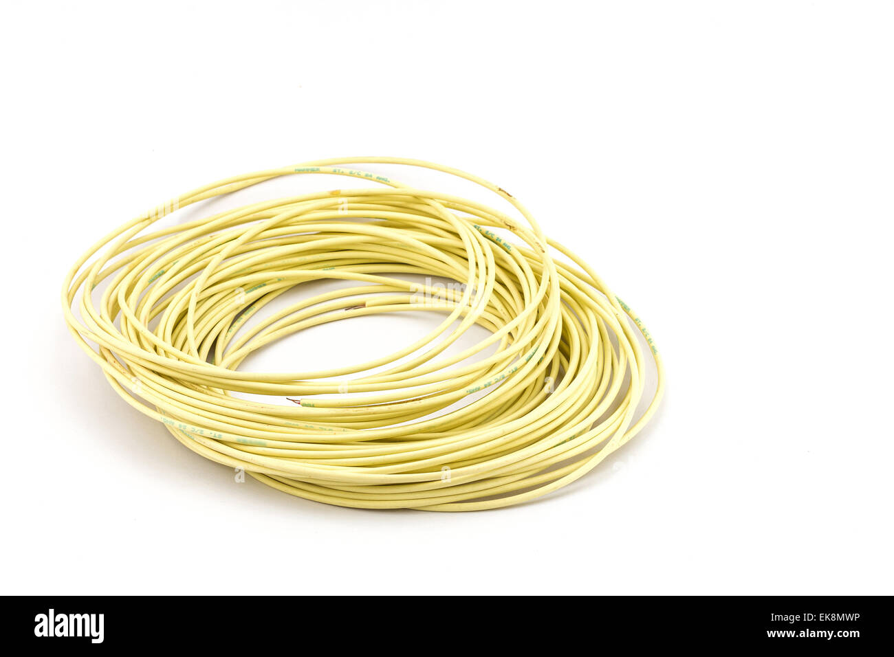 Telephone cable isolated on white background Stock Photo - Alamy