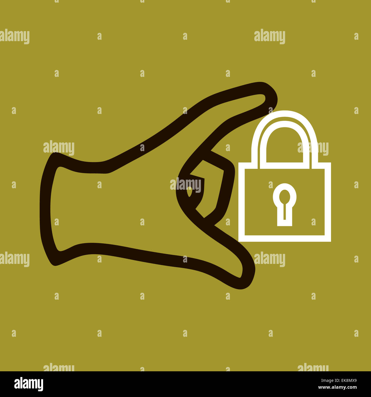 Hand and Lock Stock Photo - Alamy