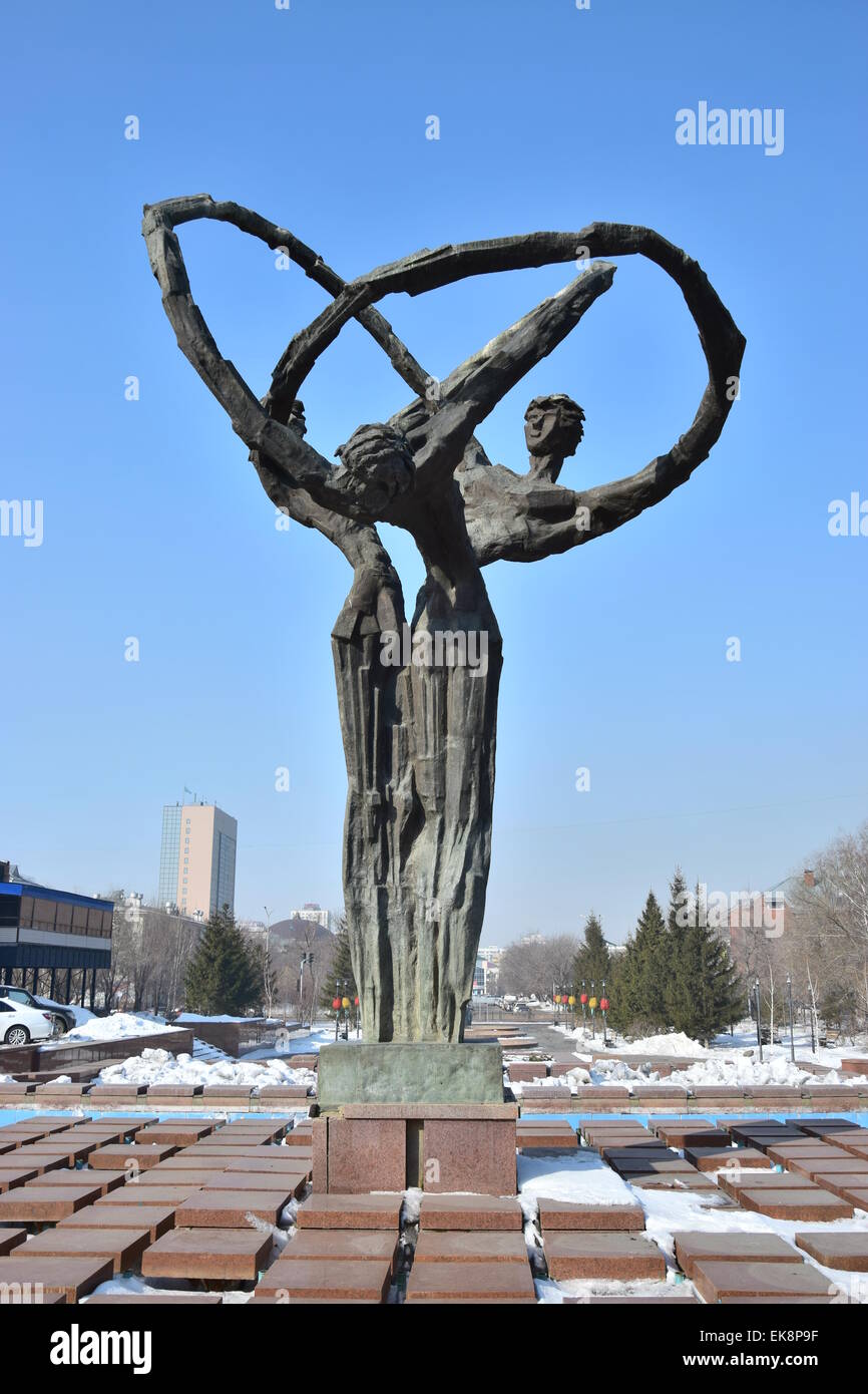 A statue in the streets of Astana, capital of Kazakhstan Stock Photo ...