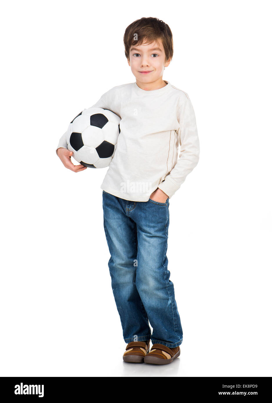 Little boy playing soccer ball Stock Photo - Alamy