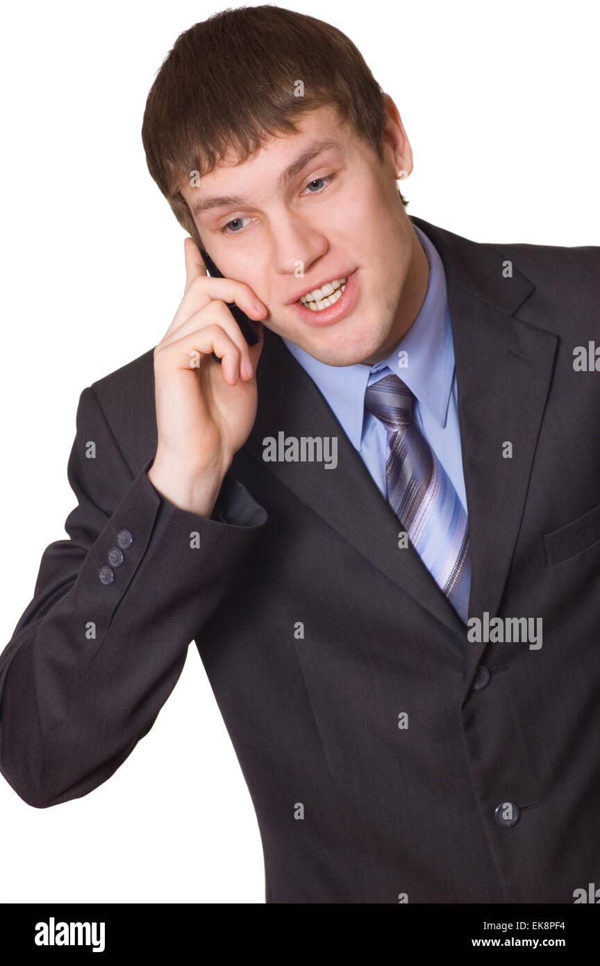 Business man with mobile phone Stock Photo - Alamy
