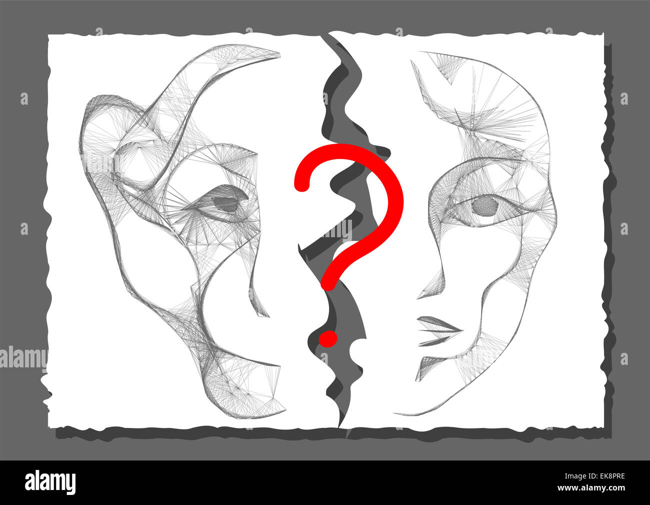 the missing link. man. monkey and question mark Stock Photo - Alamy