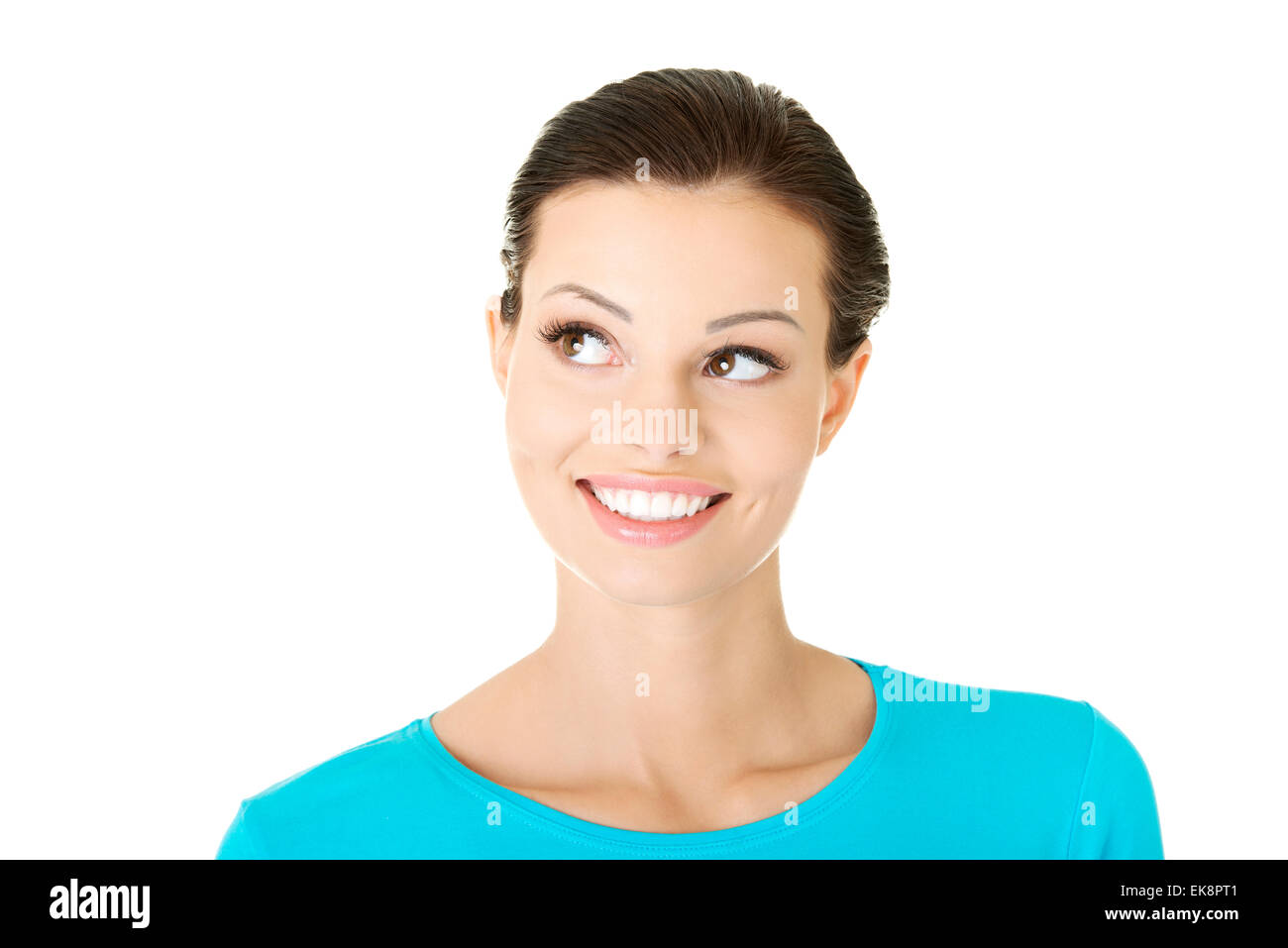 Beautiful thoughtful woman looking up Stock Photo - Alamy Beautiful thoughtful woman looking up Stock Photo - Alamy
