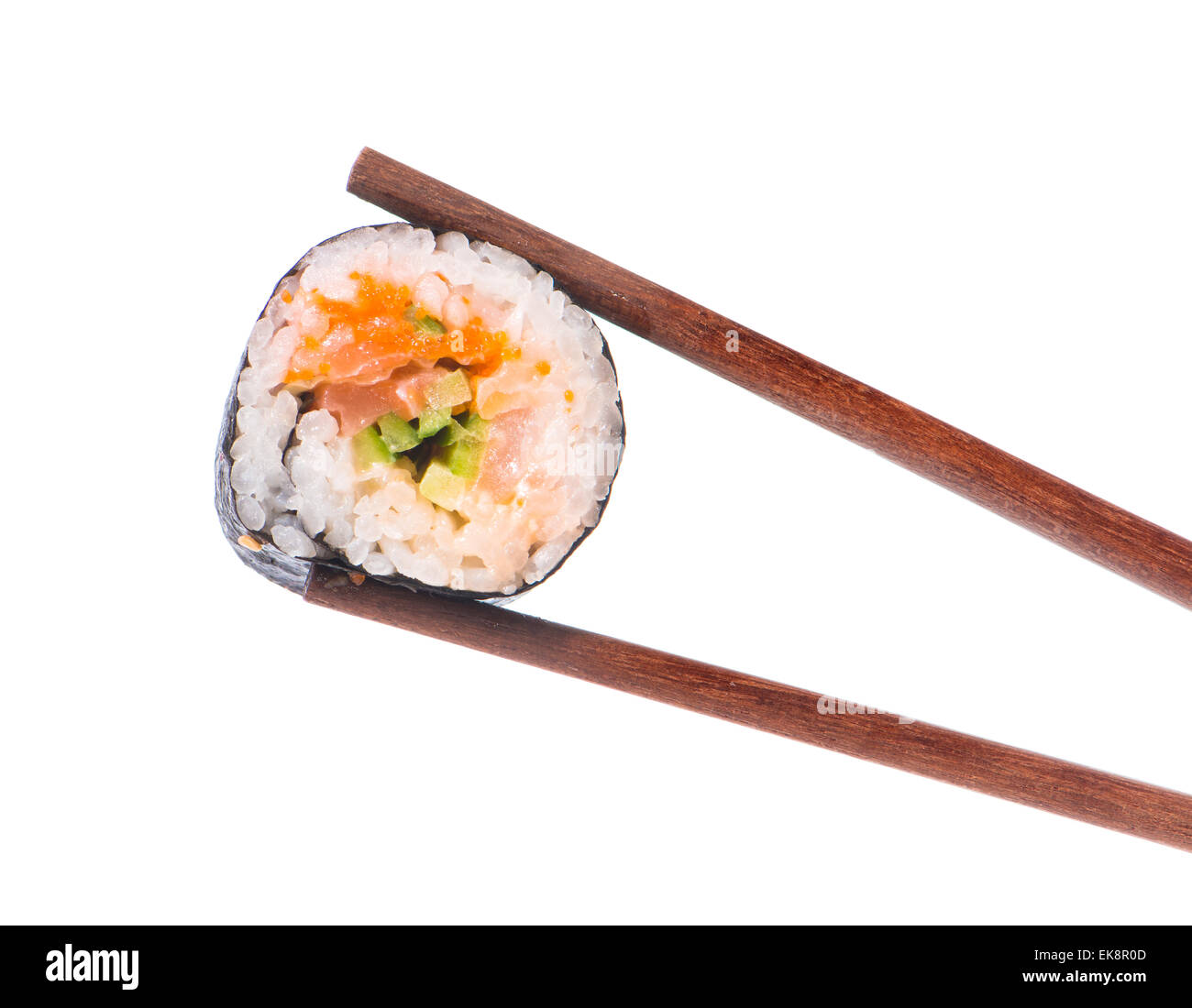 Isolated sushi roll in Cut Out Stock Images & Pictures - Alamy