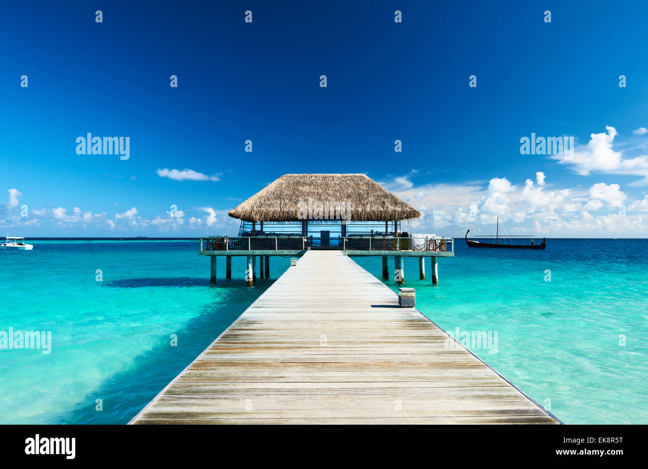 Beautiful beach with jetty Stock Photo - Alamy