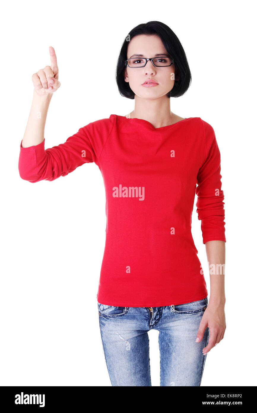 Young beautiful woman making choose Stock Photo - Alamy Young beautiful woman making choose Stock Photo - Alamy
