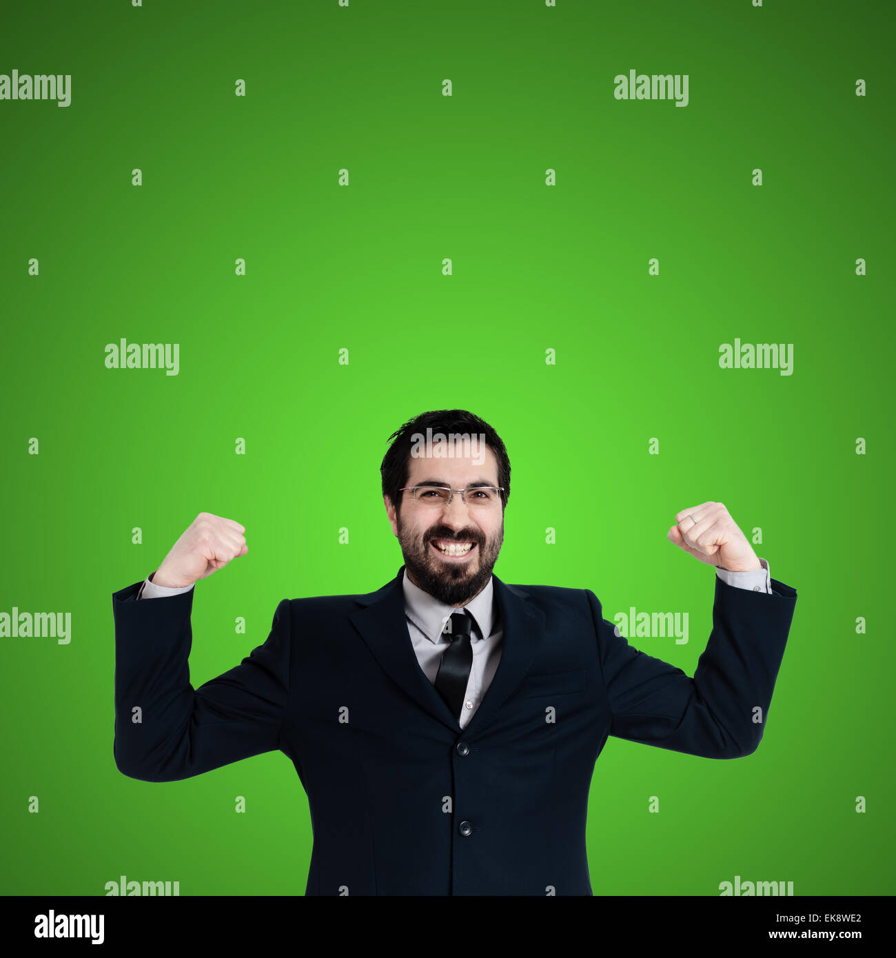 Strong business man flexing muscle hi-res stock photography and images ...