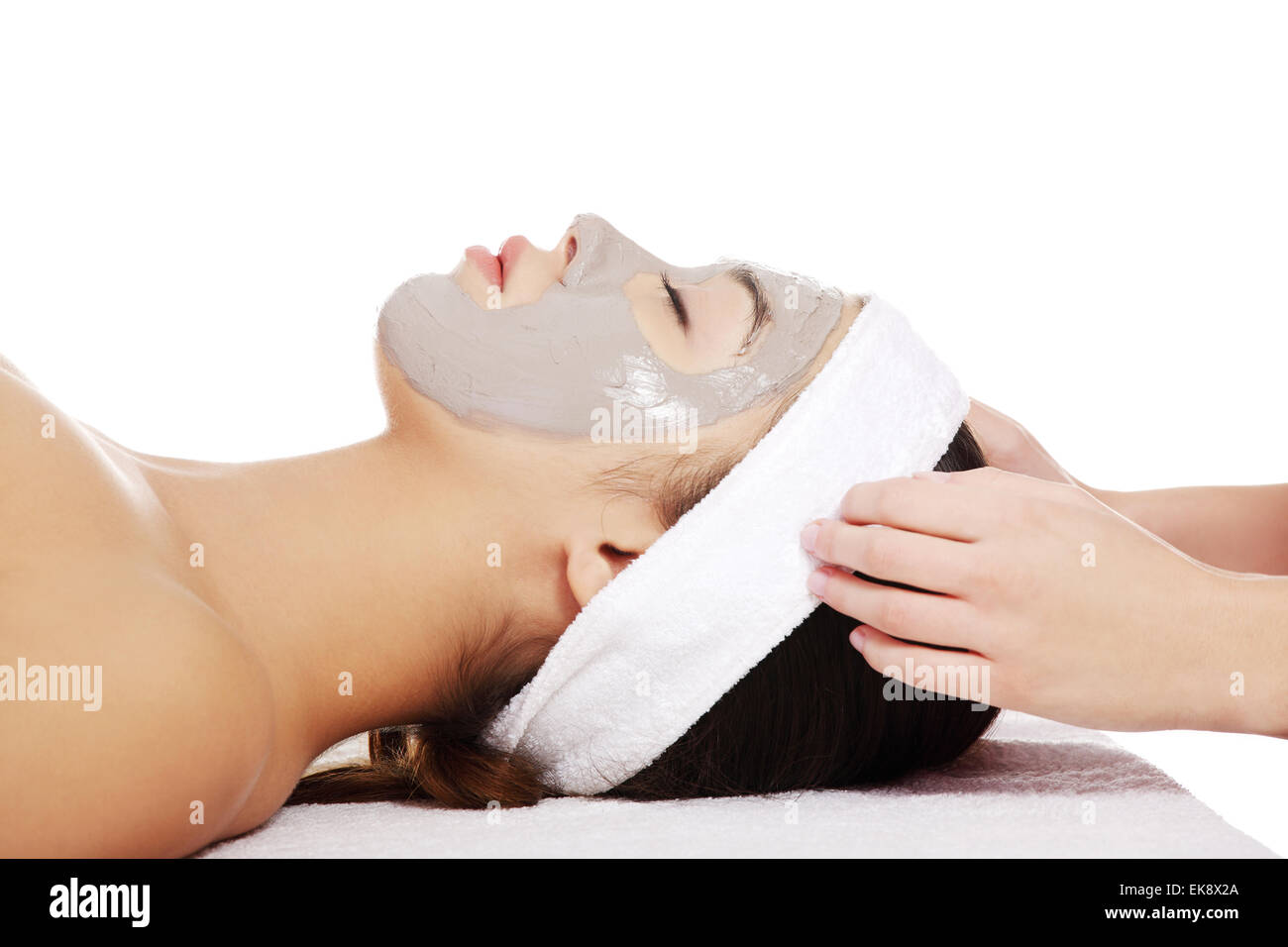 Woman enjoy receiving head massage Stock Photo - Alamy
