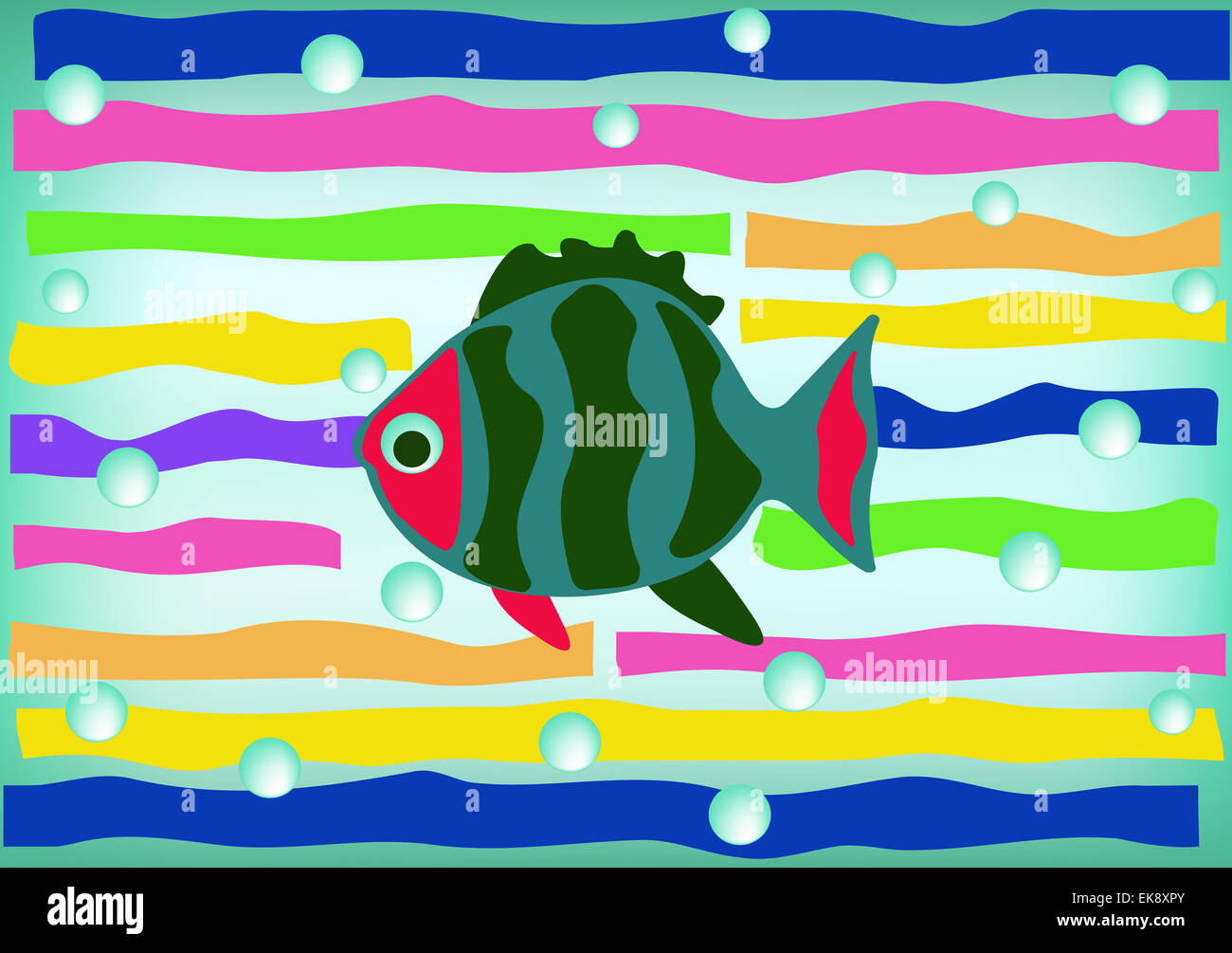 Amid the cheerful waves fish with red tail Stock Photo - Alamy