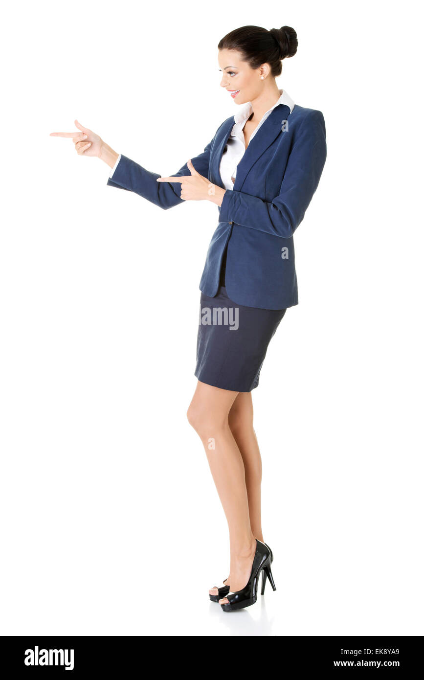 Woman finger pointing on Cut Out Stock Images & Pictures - Alamy