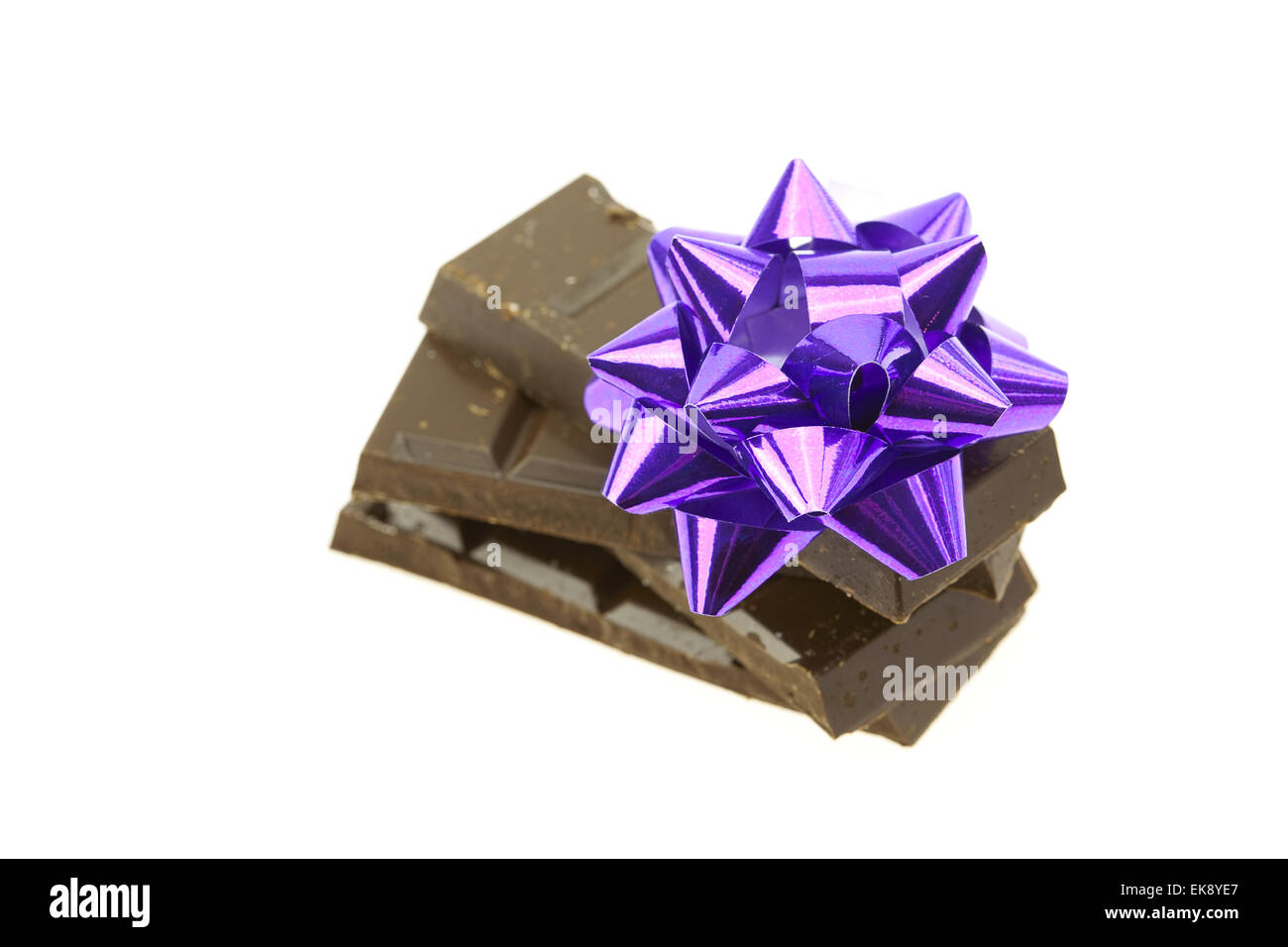 ribbon on chocolate isolated on white Stock Photo - Alamy