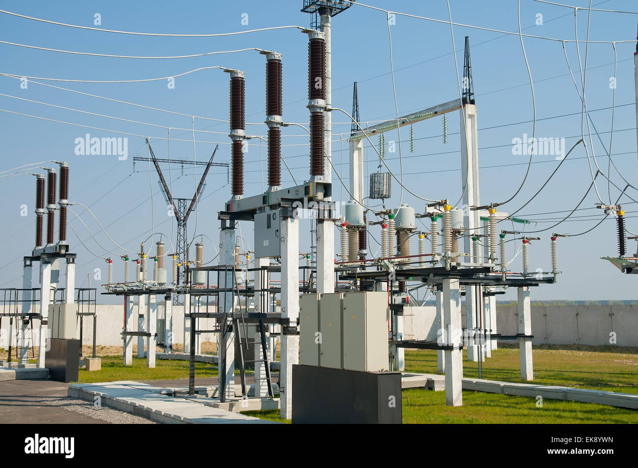 part of high-voltage substation with switches and disconnectors Stock ...