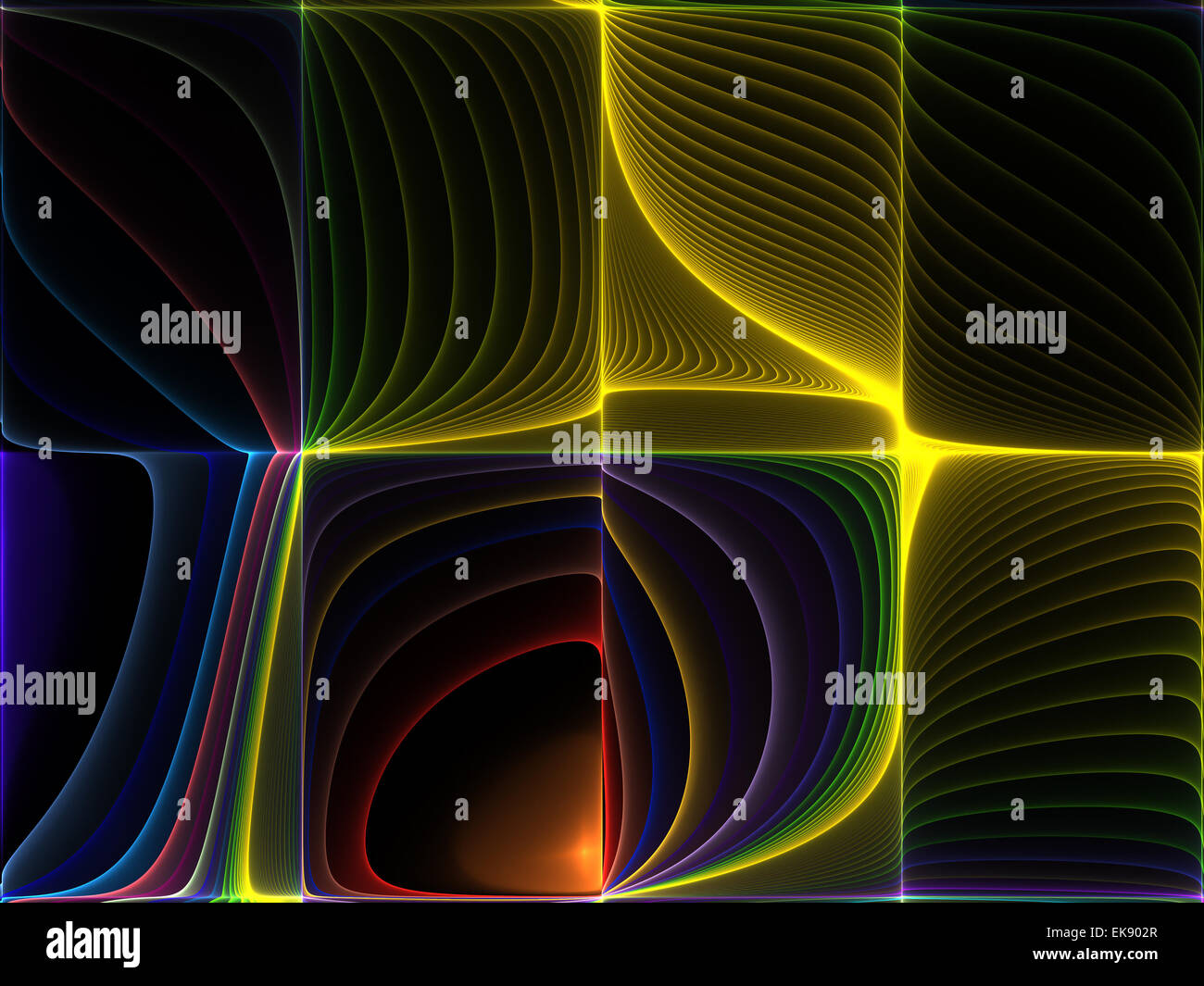 Virtual Fractal Grid Stock Photo - Alamy