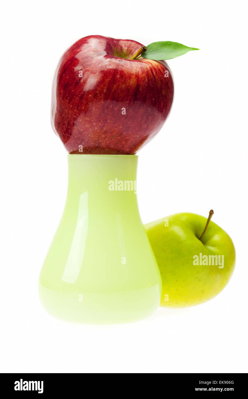 apples in the vase isolated on white Stock Photo - Alamy