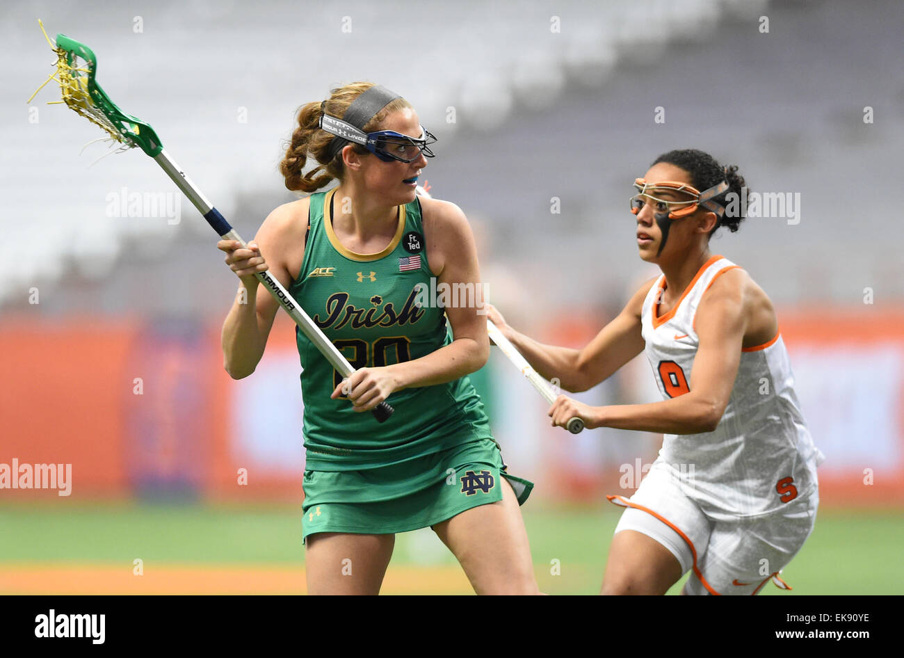 Overtime. 7th Apr, 2015. Notre Dame Fighting Irish midfielder Katherine ...