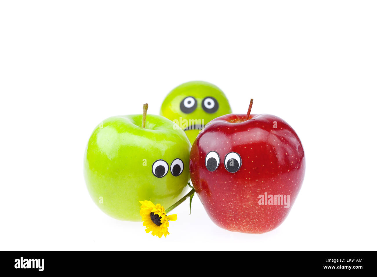 apple joy with a person isolated on white Stock Photo - Alamy