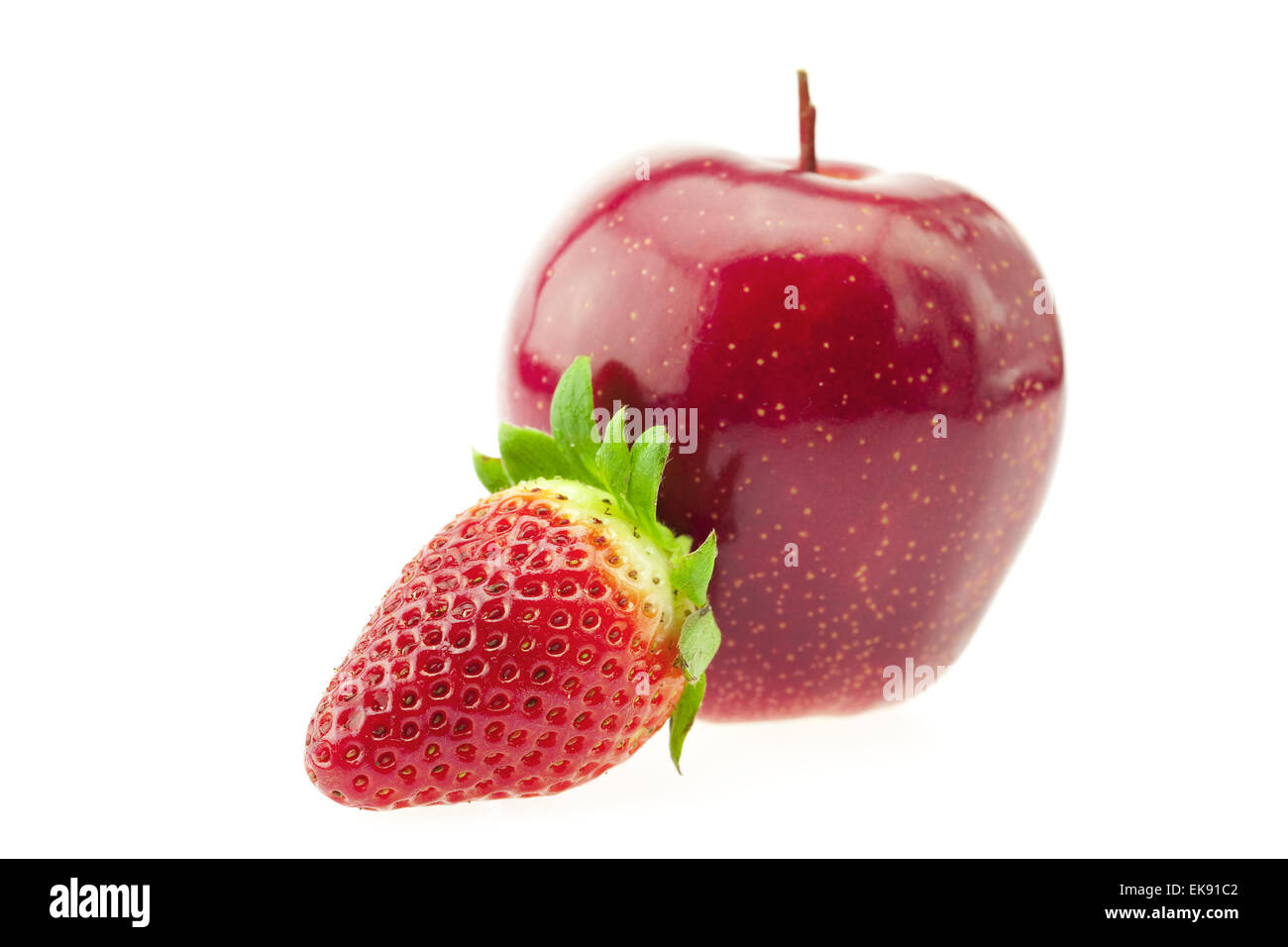 strawberry and apple isolated on white Stock Photo - Alamy