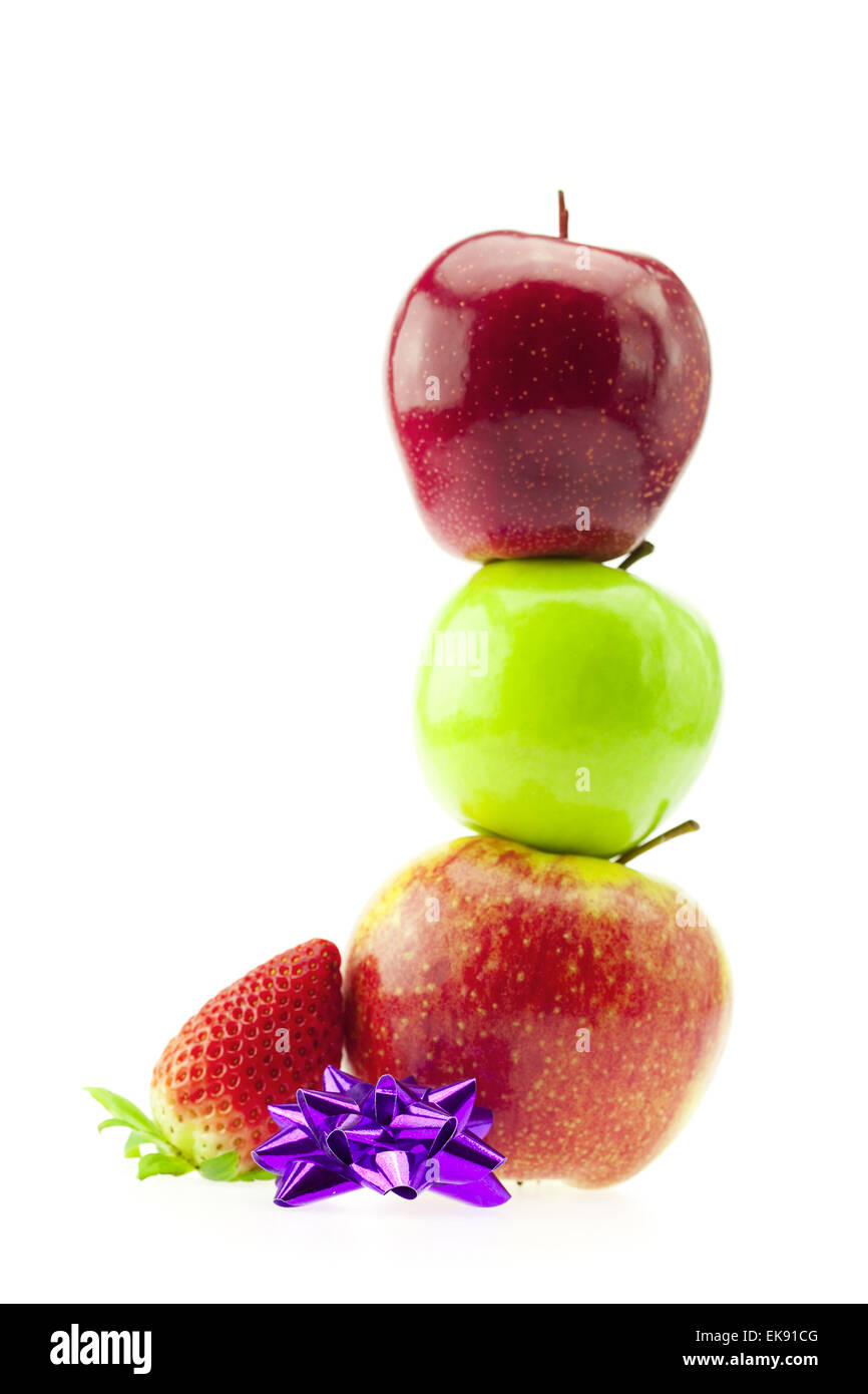 Apples facing each other isolated on white Stock Photo - Alamy