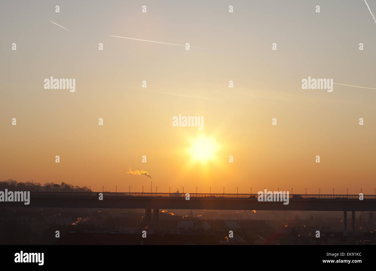 sunrise over the city Stock Photo - Alamy
