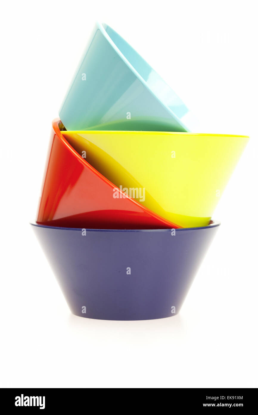 colored cups isolated on white Stock Photo - Alamy