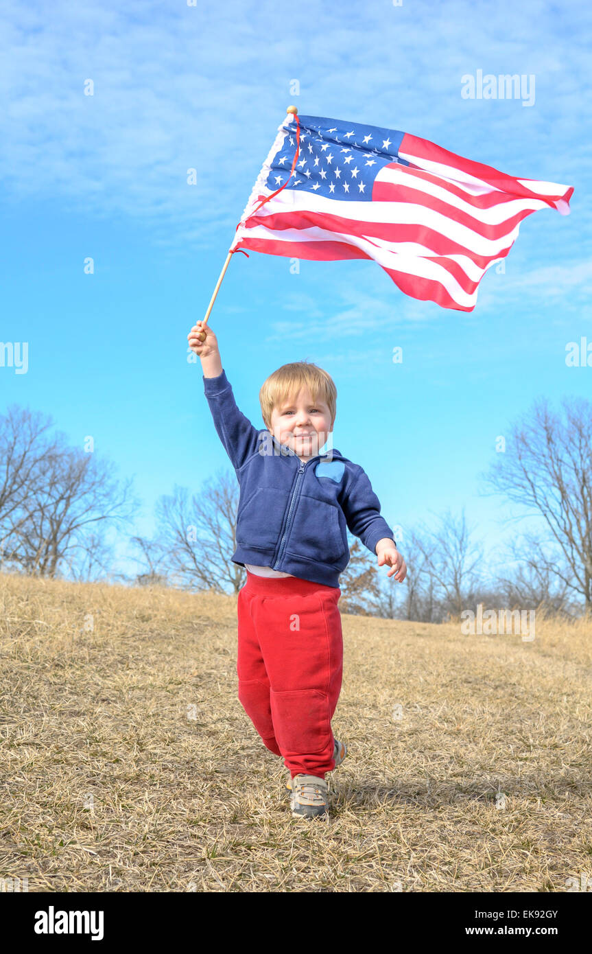 Child Holding Flag